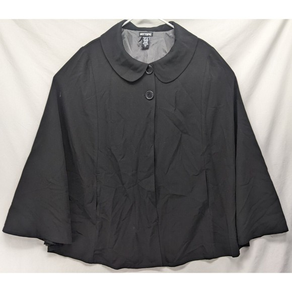 Hot Topic | Jackets & Coats | Hot Topic Black Cape Coat Rounded Collars ...